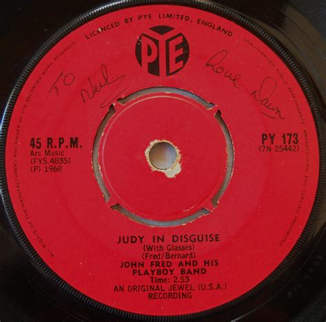 John Fred His Playboy Band Judy In Disguise With Glasses 1968