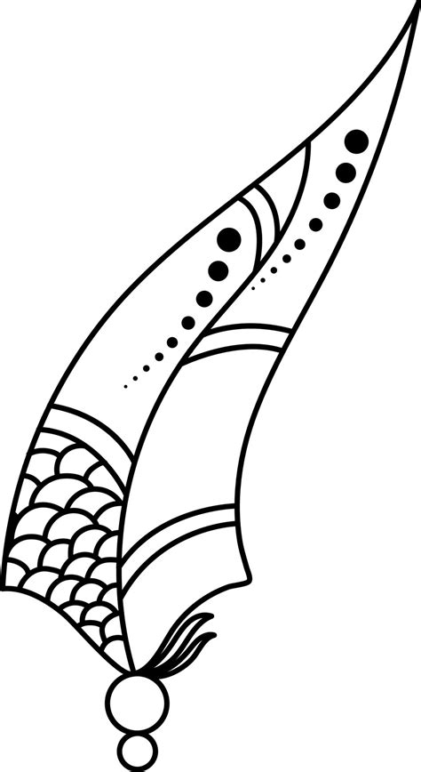 Boho Style Feather In Black And White Color 24251977 Vector Art At