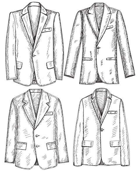 Premium Vector Vector Isolated Sketch Hand Drawn Mens Jacket