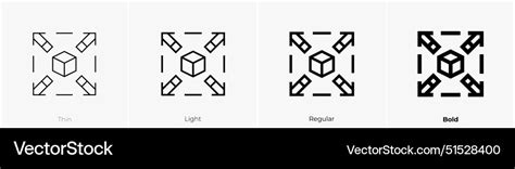 Extendable Icon Thin Light Regular And Bold Style Vector Image