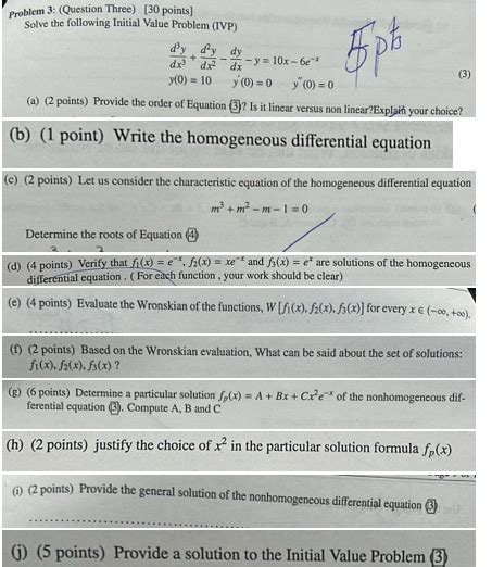 Solved Problem 3 Question Three 30 ﻿points Solve The