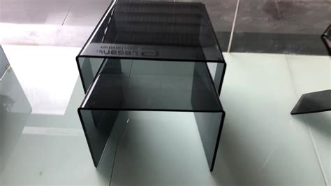 Grey Curved Corner Glass Tv Stand Furniture Tv Cabinet Modern Buy