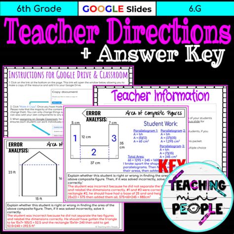 6th Grade Area Of Composite Figures Error Analysis Composite Area Assessment