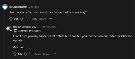 Freddy Is Getting An Update A Request — Bhvr