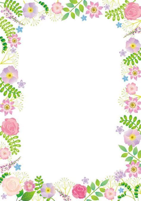 花和植物框架A4 矢量 OVO图库