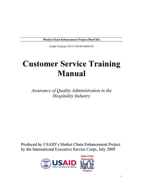 Cosrumer Service Lecture Notes Market Chain Enhancement Project MarChE Under Contract