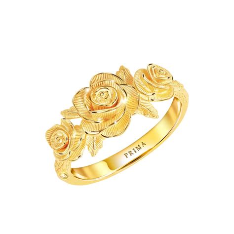 Prima แหวนทองคำ ดอกกุหลาบ Queen Of Rose Collection 111r3046 01 Prima Gold