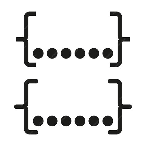 Premium Vector Digital Code Brackets And Dots Symbol Programming And Coding Concept Icon