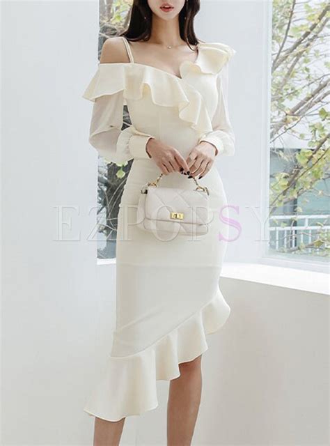 Dresses Bodycon Dresses Sexy Ruffles Off Shoulder Corset Dresses