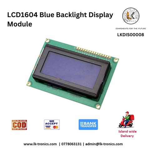 Lcd1604 Blue Backlight Display Module Lk Tronics