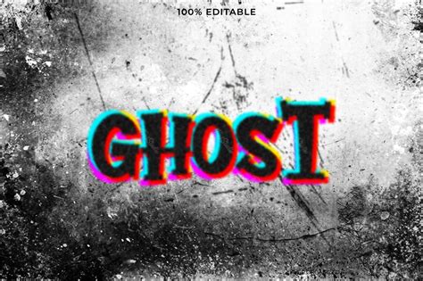 Ghost Text Style Effect Photoshop Premium Psd File