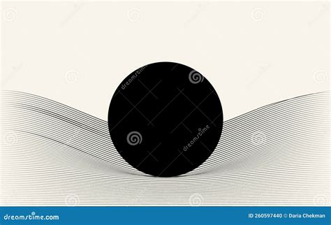 Abstract Art Line Design Mass Gravity Concept Stock Vector