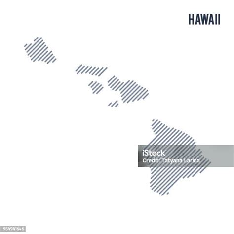 ベクトル抽象ハッチ地図ハワイ州の白い背景に分離された斜めの線で アメリカ合衆国のベクターアート素材や画像を多数ご用意 アメリカ合衆国