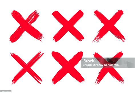 브러시 스트로크로 그린 더러운 그런 지 크로스 X 벡터 그림 아이콘 세트 알파벳 X에 대한 스톡 벡터 아트 및 기타 이미지 알파벳 X 빨강 횡단 Istock