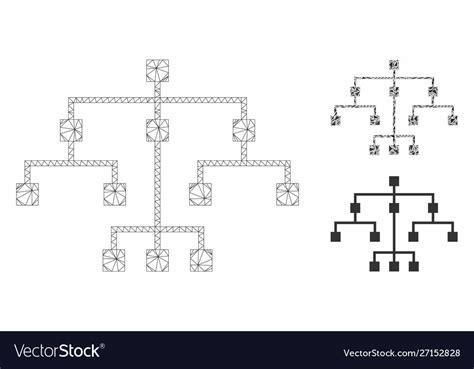 Algorithmic Tree Mesh 2d Model And Triangle Vector Image