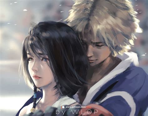 Yuna And Tidus Final Fantasy And 1 More Drawn By Wlop Danbooru