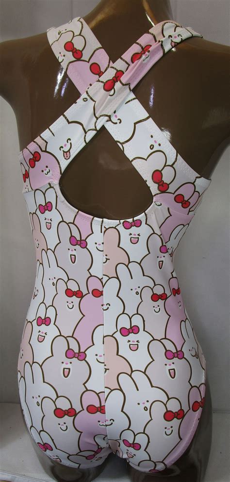 Pink Easter Bunnies And Baskets Flipflop Leos Gymnastics Leotard