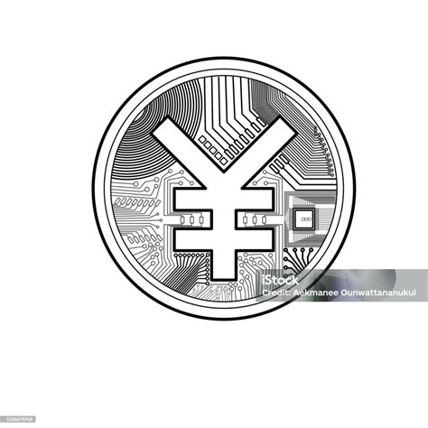 디지털 동전의 위안 또는 엔 화폐 기호 로고에 대한 스톡 벡터 아트 및 기타 이미지 로고 전자 산업 0명 Istock