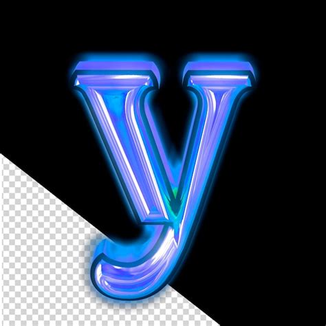 Símbolo Azul Brillante De La Letra Y Archivo Psd Premium