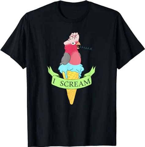 Funny I Scream Birb Memes Doodle Ice Cream Galah Cockatoo T Shirt