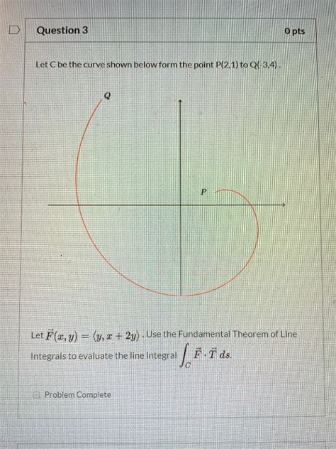 Solved D Question O Pts Let C Be The Curve Shown Below Chegg Com