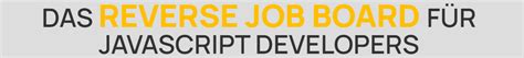 JS DEV TECH Reverse Job Board für Javascript Entwickler