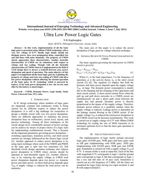 Ultra Low Power Logic Gates