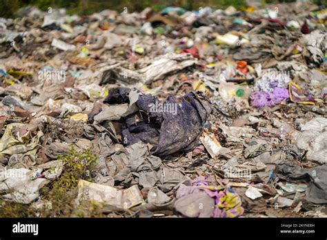 Plastic Polythene Garbage Dumping Area Garbage Or Trash Land