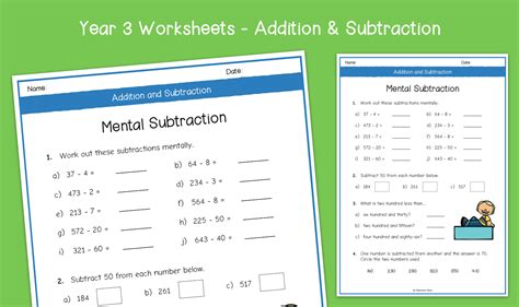 Year 3 Mental Subtraction Worksheets Ks2 Subtraction Primary Maths