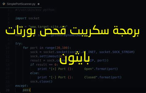 برمجة سكريبت فحص بورتات بايثون Simple Port Scanner