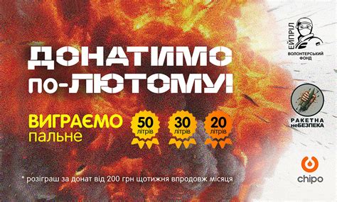 Пальне за донат Благодійний розіграш Мережа АЗС Chipo