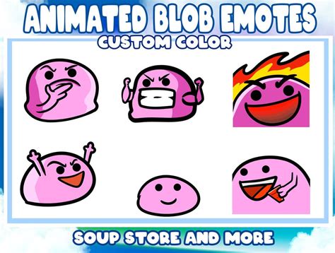 Animated Twitch Emote Pack Cute Animated Blob Pack Of 6 Emotes Twitch Discord Youtube Etsy