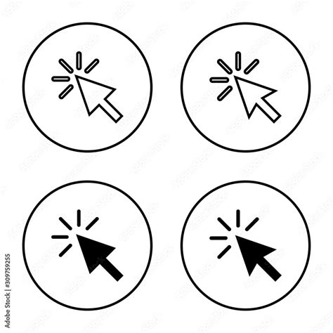 Click Arrow Icon Simple Cursor Icon Computer Mouse Click Cursor Black Arrow Icons Stock