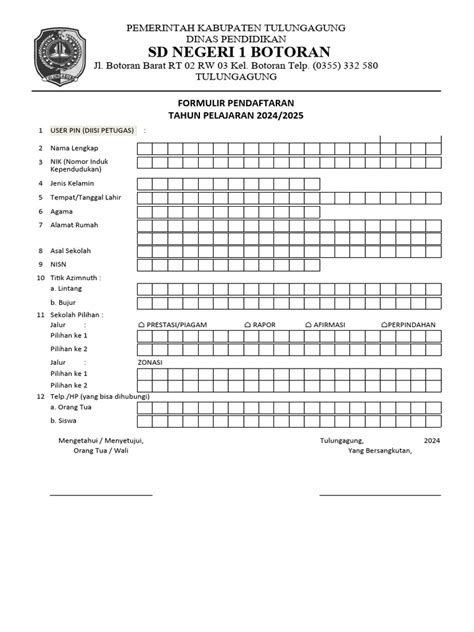 Formulir Ppdb Smp 2024 Pdf