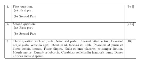 Redefining Questions Environment In Exam To Use Longtable Tex Latex