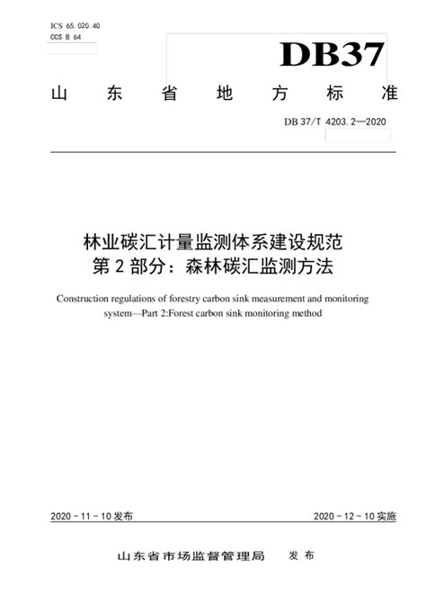 林业碳汇计量监测体系建设规范 第2部分：森林碳汇监测方法（2020年）