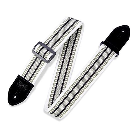 Levys 2 Inch Grasshopper Cotton Guitar Strap Black White And Green
