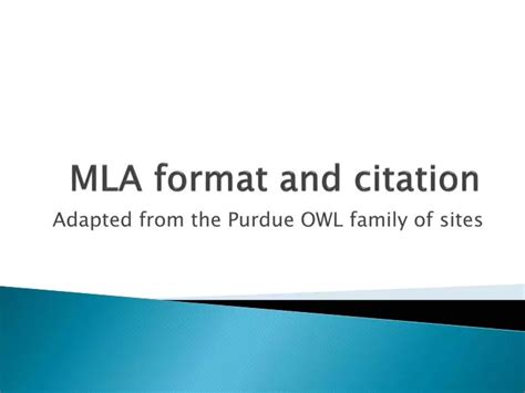 PPT MLA Format And Citation PowerPoint Presentation Free Download ID 6339410