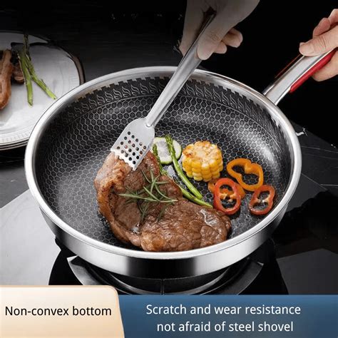 Multifunctional Non Stick Honeycomb Skillet Stainless Steel Wok And