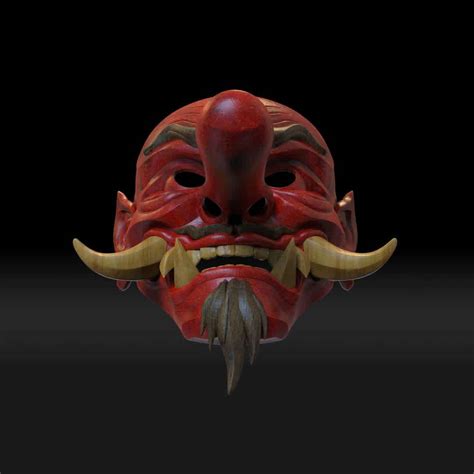 CO3D Japanese Tengu Smile Mask 3D Print Model