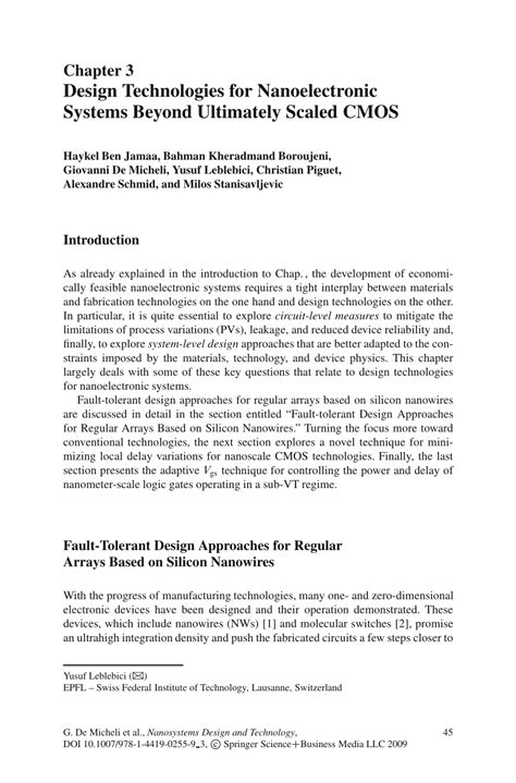 Pdf Design Technologies For Nanoelectronic Systems Beyond Ultimately Scaled Cmos