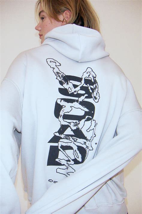 Oversized Print Motif Hoodie Light Greysystem Of A Down Ladies H