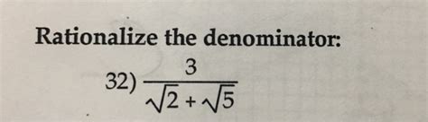 Solved Rationalize The Denominator 3 Squareroot 2