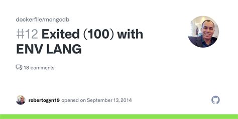 Exited 100 With Env Lang · Issue 12 · Dockerfile Mongodb · Github