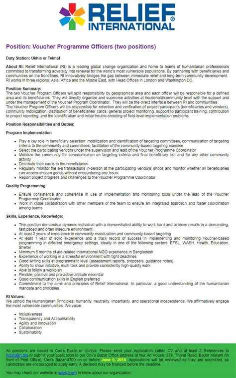 Relief International Jobs Circular In 2018