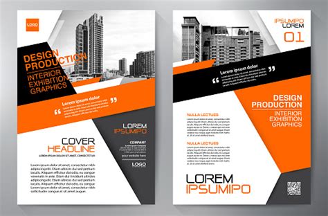 비즈니스 브로슈어입니다 플라이어 디자인입니다 전단지 A4 템플릿입니다 도 서 및 잡지 커버 연례 보고서 벡터 일러스트 레이 션 주황색에 대한 스톡 벡터 아트 및 기타 이미지