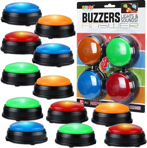 Deekin 16 Pcs Answer Buzzers Light Sound Game Show Buzzer Buttons For