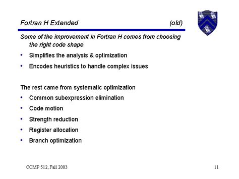 classic optimizing compilers ibms fortran h compiler comp