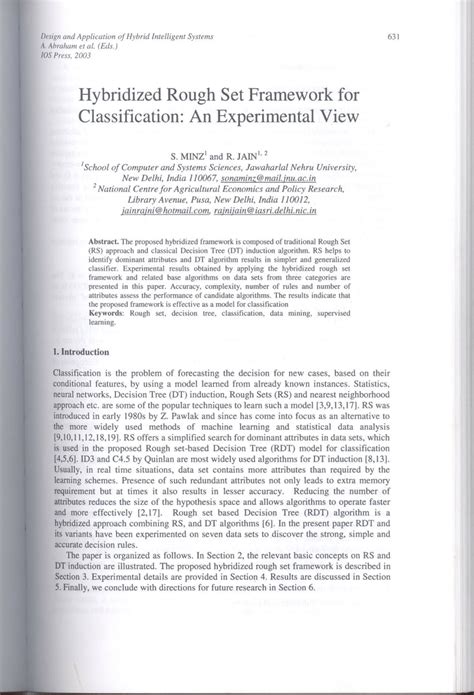 Pdf Hybridized Rough Set Framework For Classification An