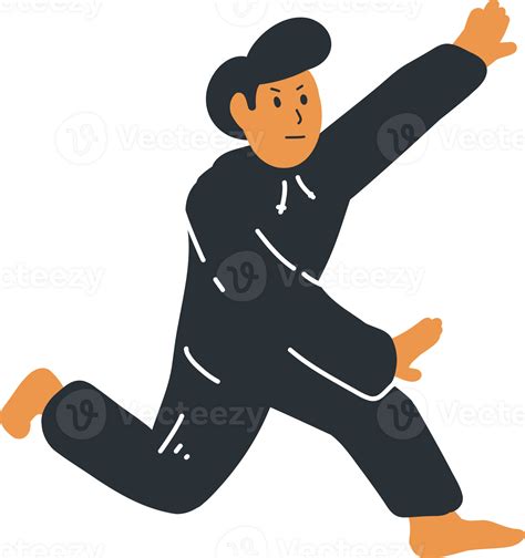 Pencak Silat Sport Illustration People Pose Martial Arts From Indonesia